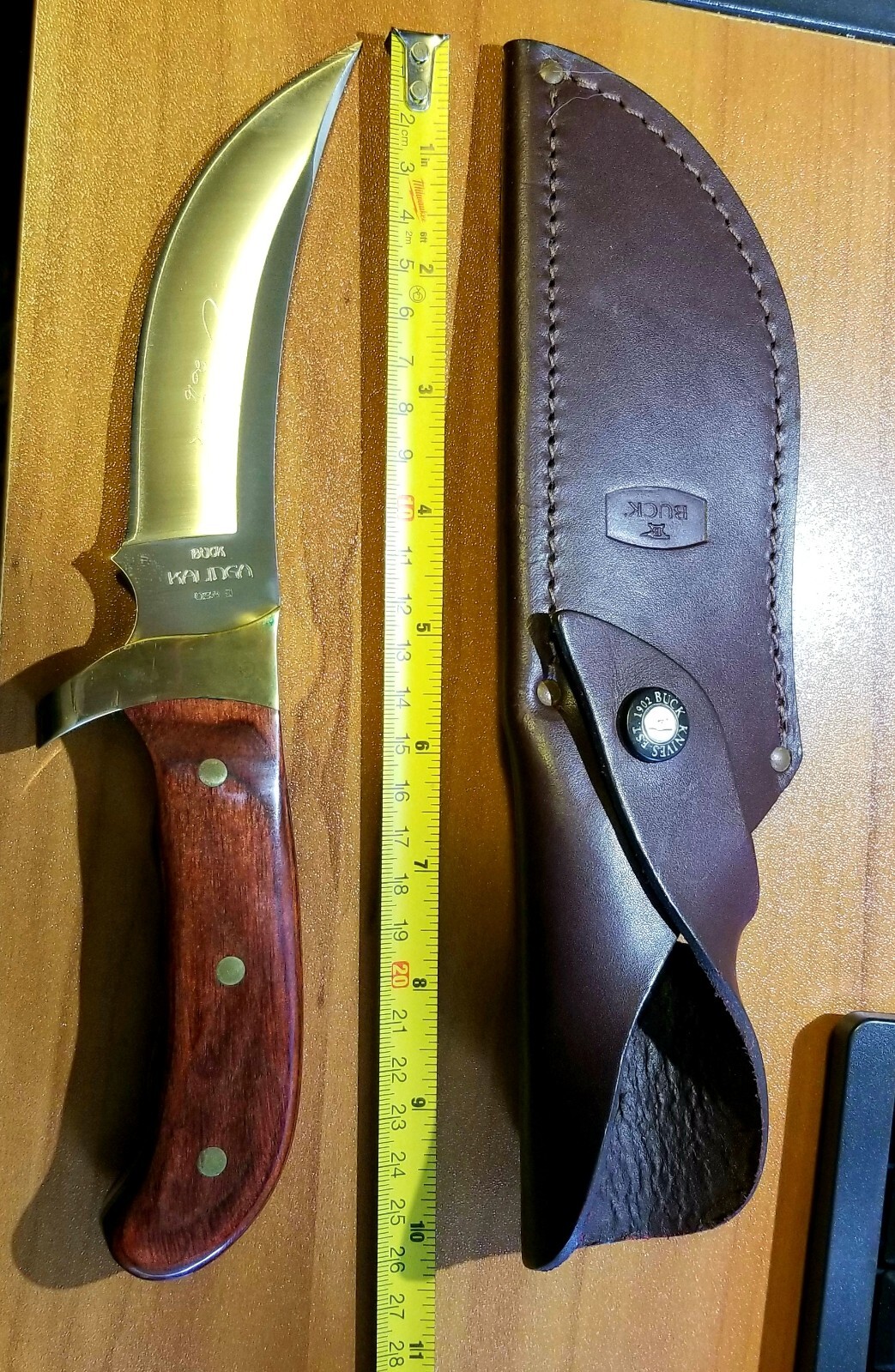 Vintage Buck (2016) Kalinga 401 Hunting Knife, With Leather Sheath ...