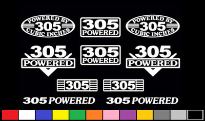 10 DECAL SET 305 CI V8 POWERED ENGINE STICKERS EMBLEMS SBC VINYL BADGE ...