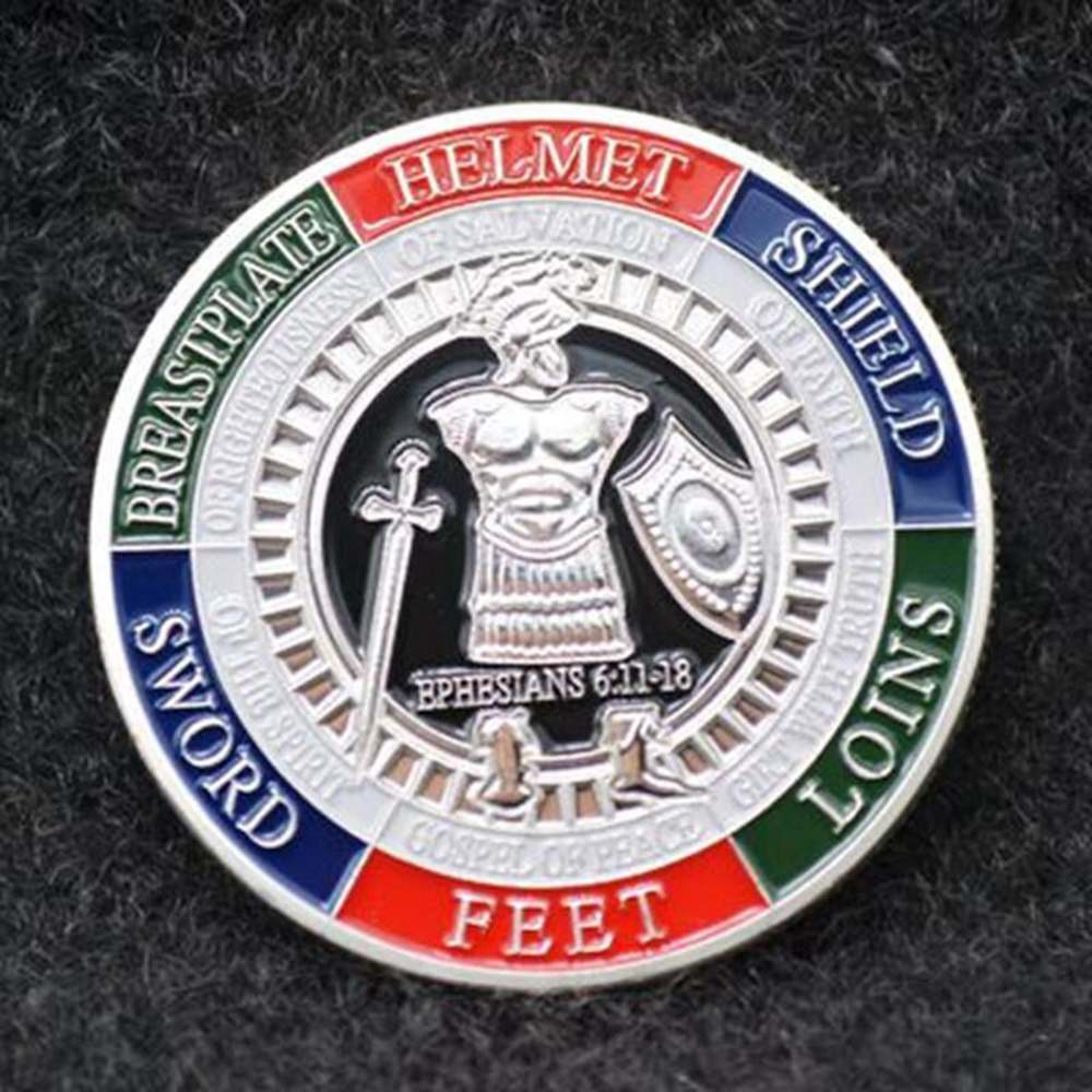 50PC Put On the Whole Armor Of God Commemorative Challenge Coin Silver ...