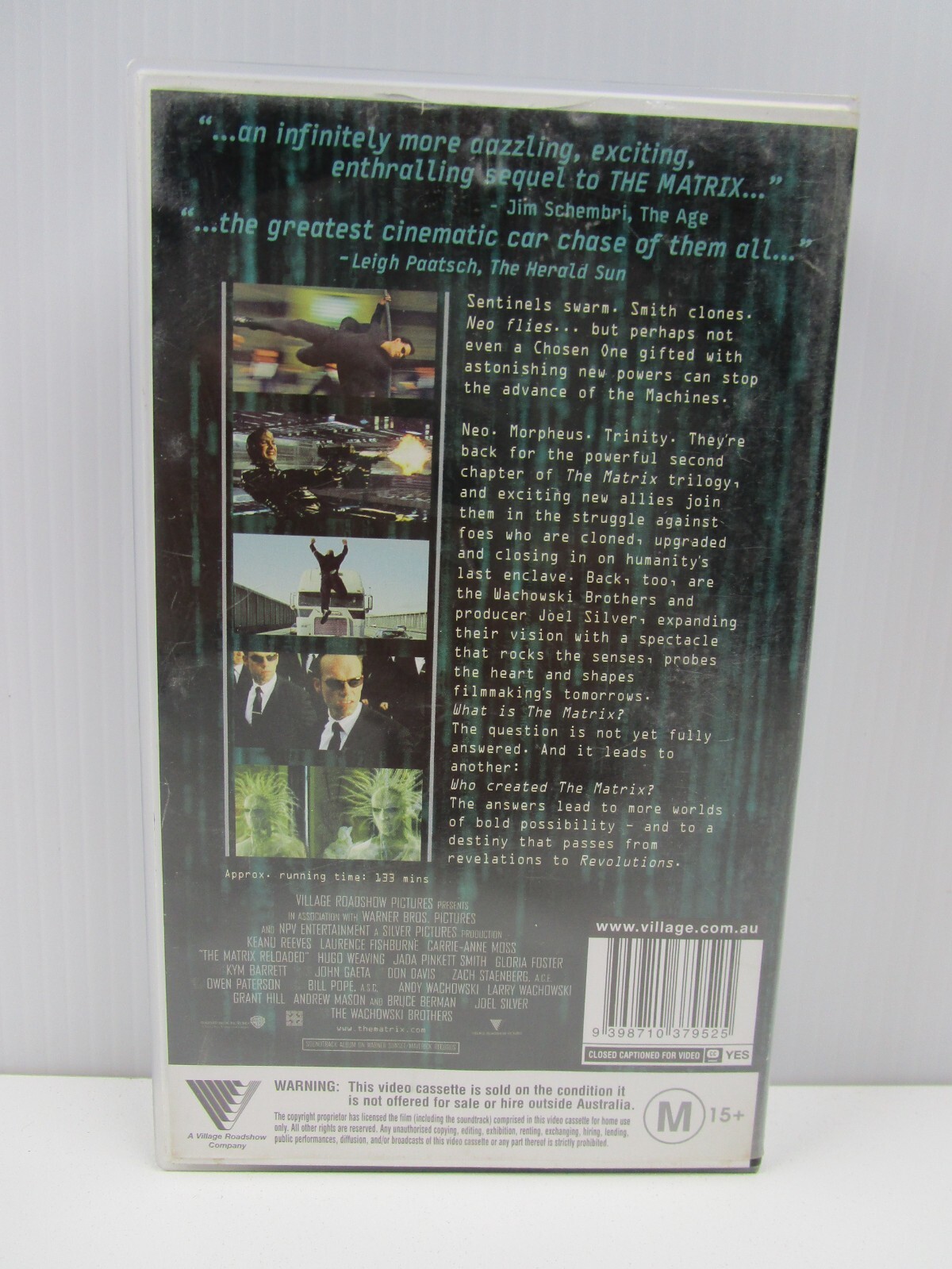 Matrix Reloaded, Keanu Reeves, VHS Tape, Vintage Video, Movie, M, 2003 ...