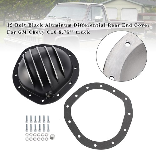 12 Bolt Black Aluminum Differential Rear End Cover Fit GM Chevy C10 8. ...