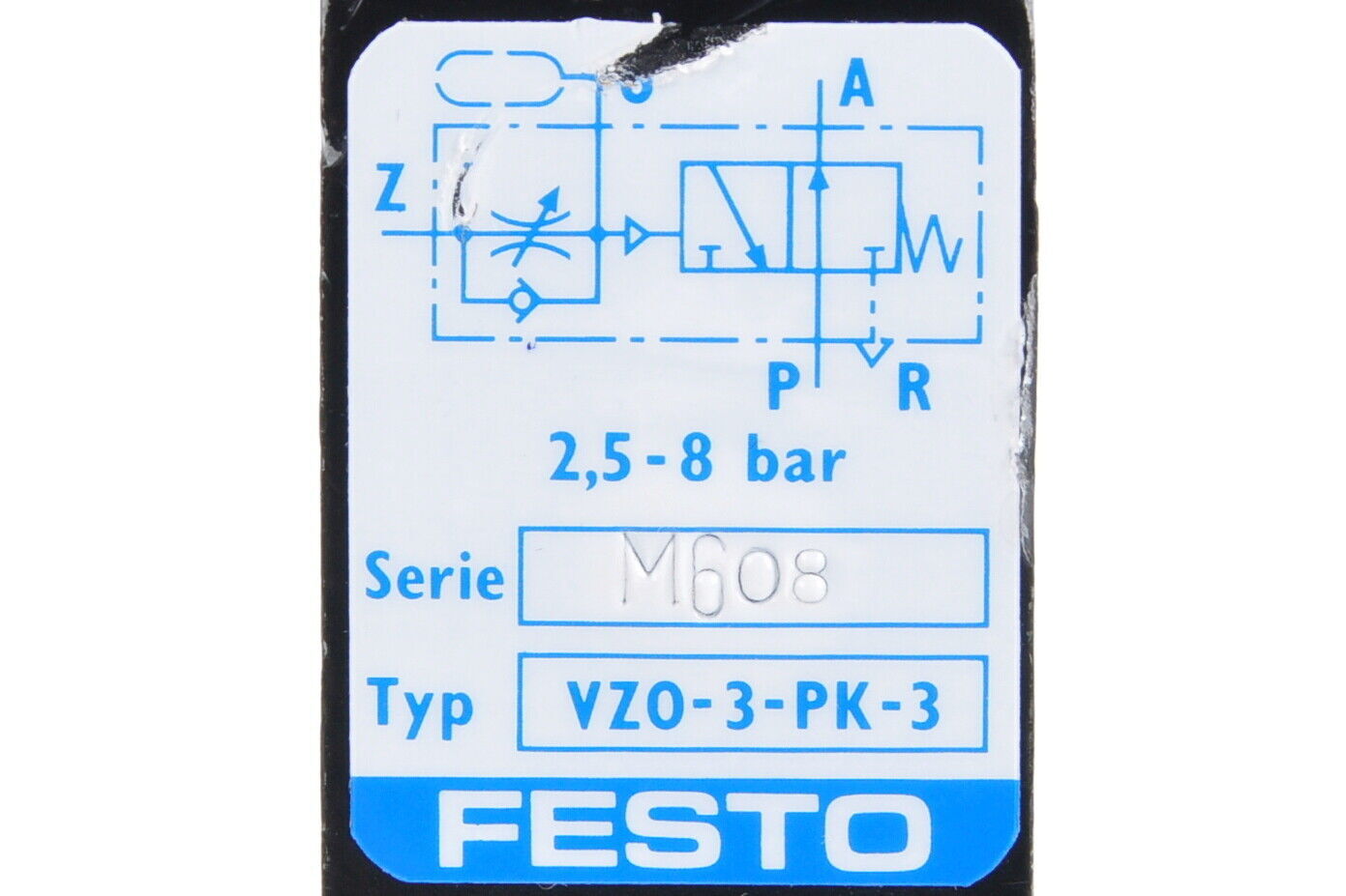 FESTO pneumatic time delay valve VZO-3-PK-3, 5755 ...
