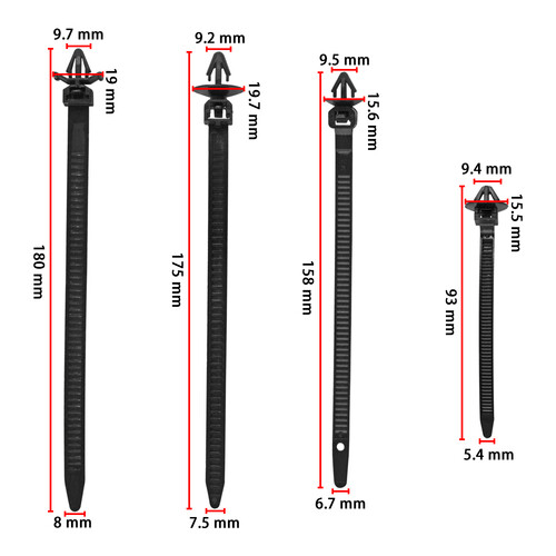 125Pcs Car Body Wiring Harness Clips Fastener Wire Loom Routing Cable ...