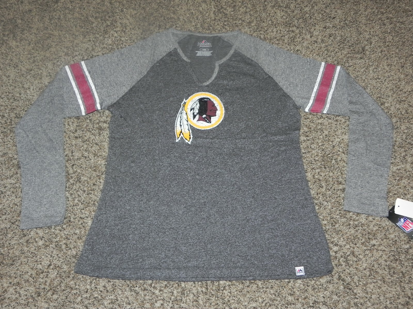 WASHINGTON+REDSKINS+LONG+SLEEVE+SHIRT+WOMEN%27S+LARGE+MAJESTIC+TEAM ...