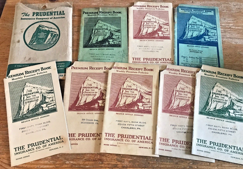 The Prudential Insurance Premium Receipt Payment Books 1930s 1940s ...