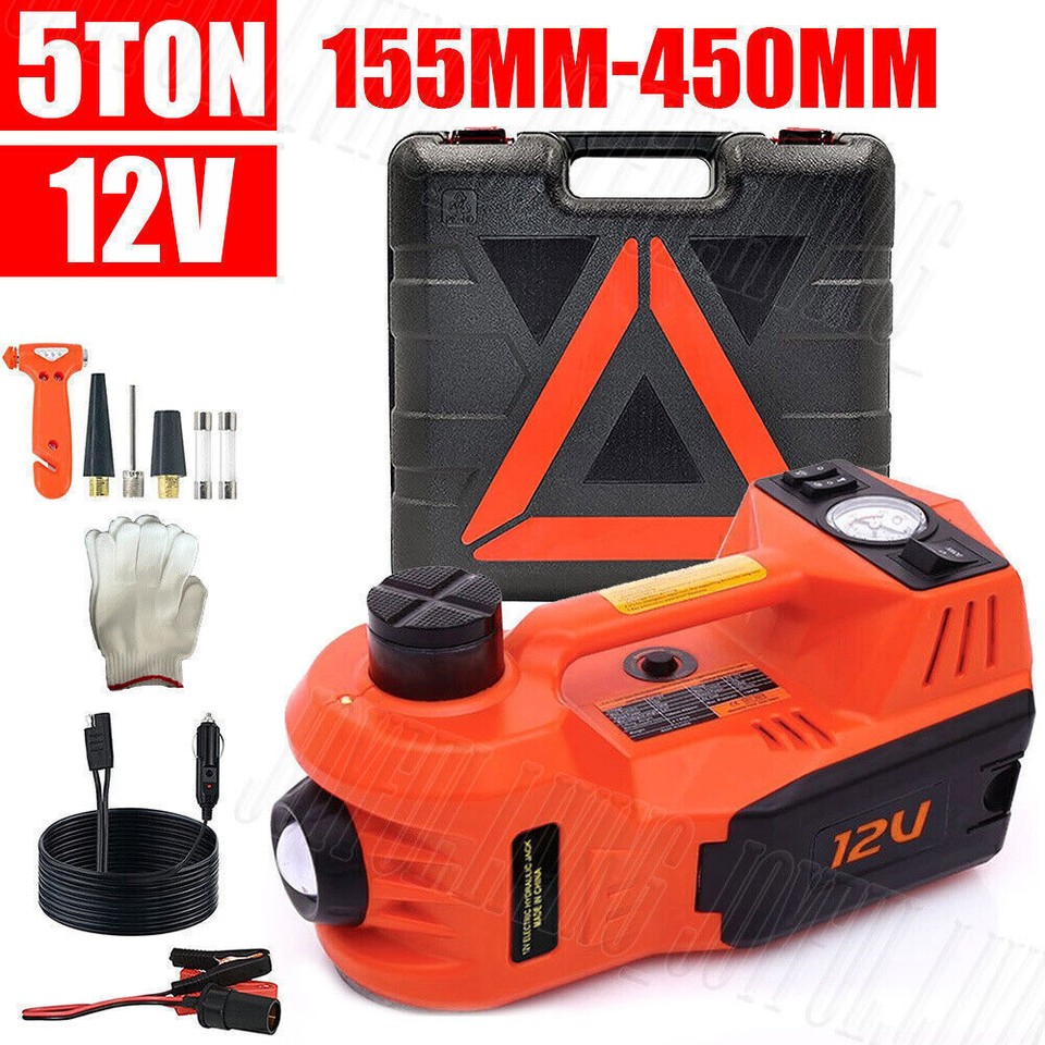 3-In-1 5T 12V Car Electric Hydraulic Floor Jack Lift Wrench Impact ...