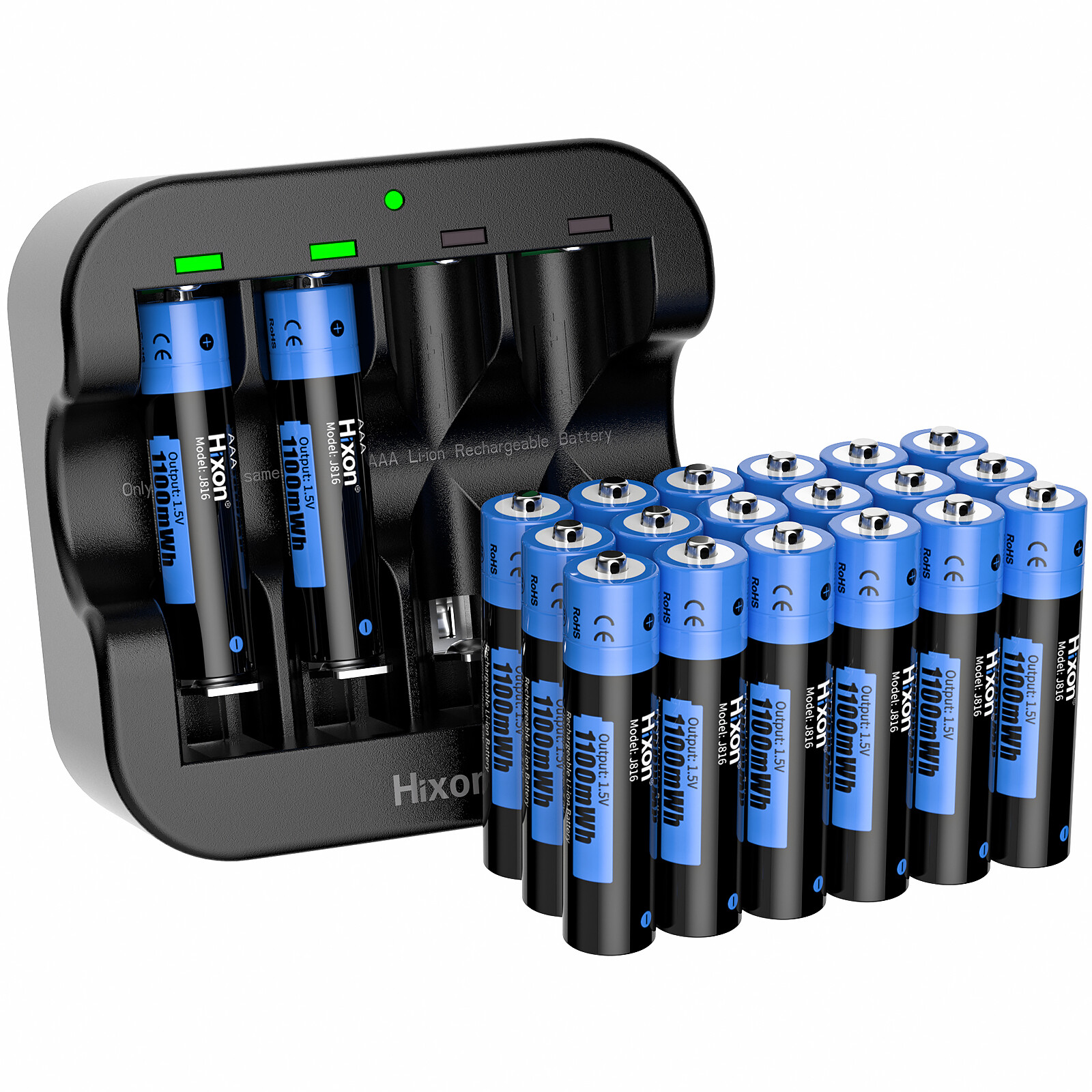 1.5v AAA Rechargeable Li-ion Batteries 20PCS 1100mWh Triple A battery ...