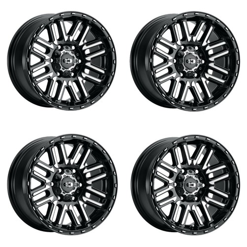 Set 4 18" Vision Off Road 348 Nexus Gloss Black Machined 6x135 Wheels ...