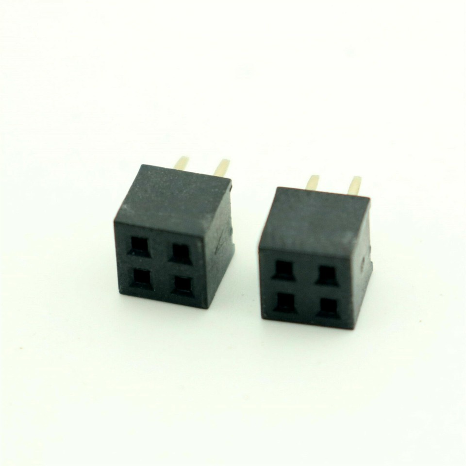 10x Pitch 2mm 2x2 Pin 4Pin Female Double Row Straight Pin PCB Header ...