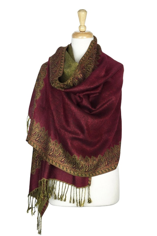 US-SELLER New Reversible Border Paisley Pash, Scarf Shawl Wrap Elegant ...
