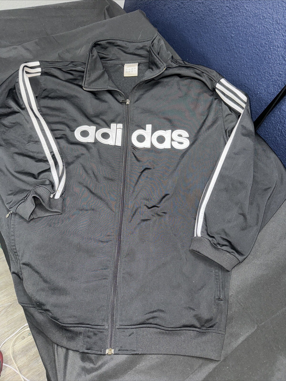 Adidas Track Jacket Old School Style Black Classic B… - Gem