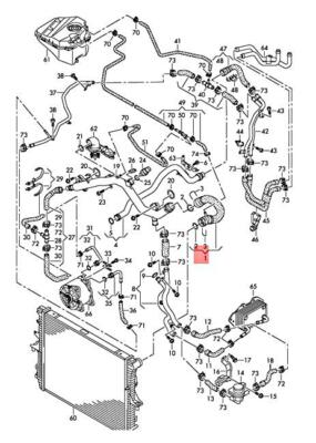 Genuine AUDI Q7 4LB Coolant Hose With Quick Release Coupling 7L8122101D ...