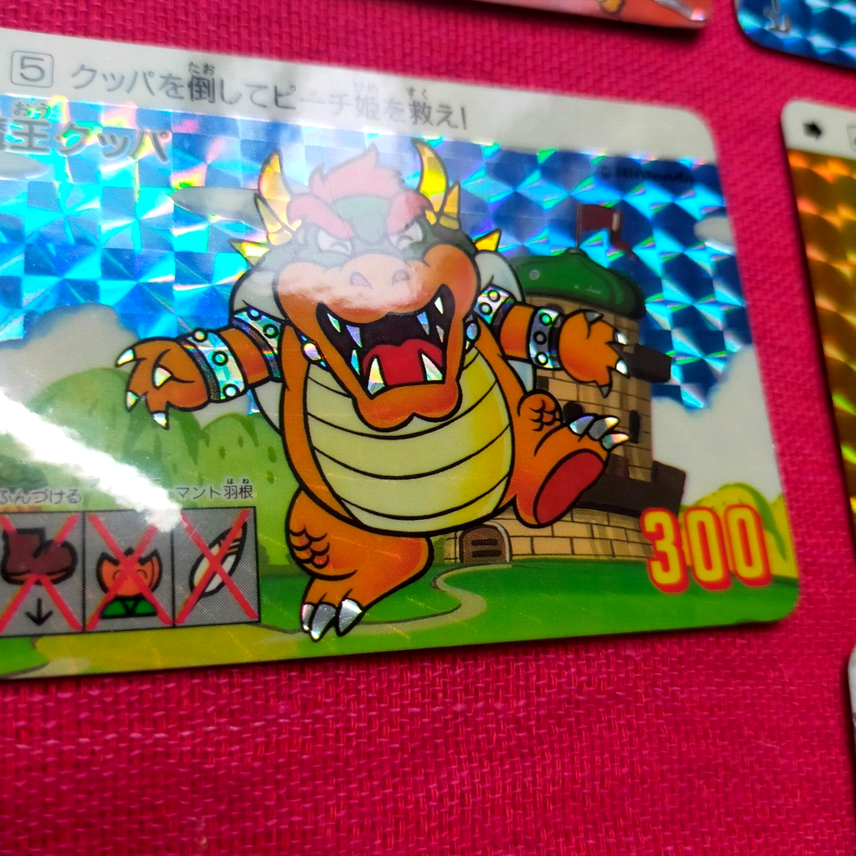 1989 Bandai Carddass Super Mario Bros 3 Prism Bowser Koopa Raccoon dog ...