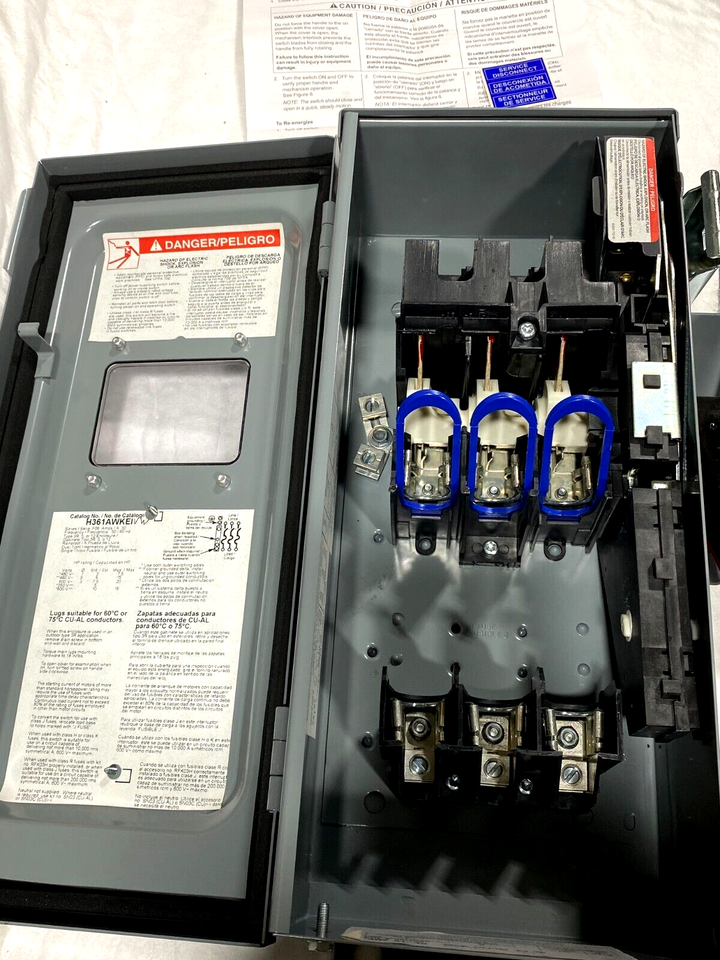Square D H361AWK SAFETY SWITCH 30A Fusible Heavy Duty Safety Switch ...