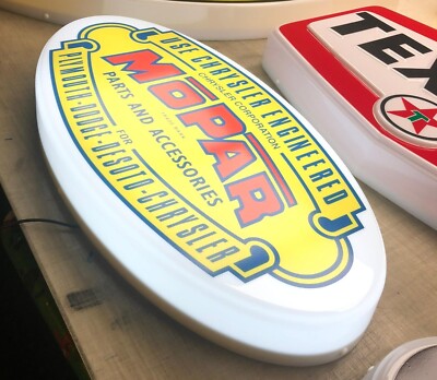 MOPAR led illuminated sign light box wall sign garage gasoline mancave ...