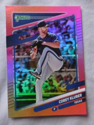 2021 Panini Donruss Holo Purple #63 Corey Kluber Texas Rangers Baseball ...