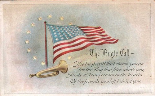 Patriotic Postcard Flag The Bugle Call DB Posted | eBay