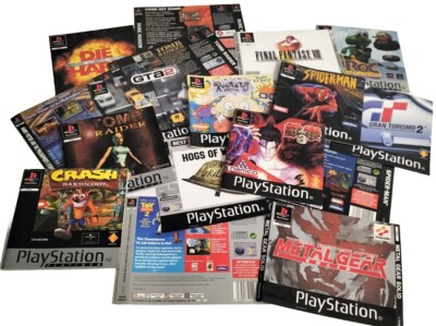 PS1 PLAYSTATION 1 Rare Manuals Front and Rear Inlays Artwork - Large ...