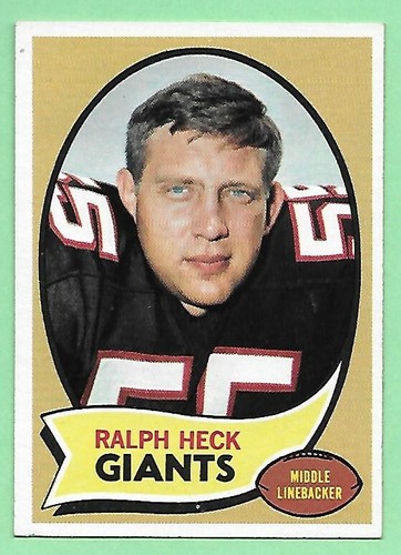 1970 Topps Football Ralph Heck #127 Giants | eBay