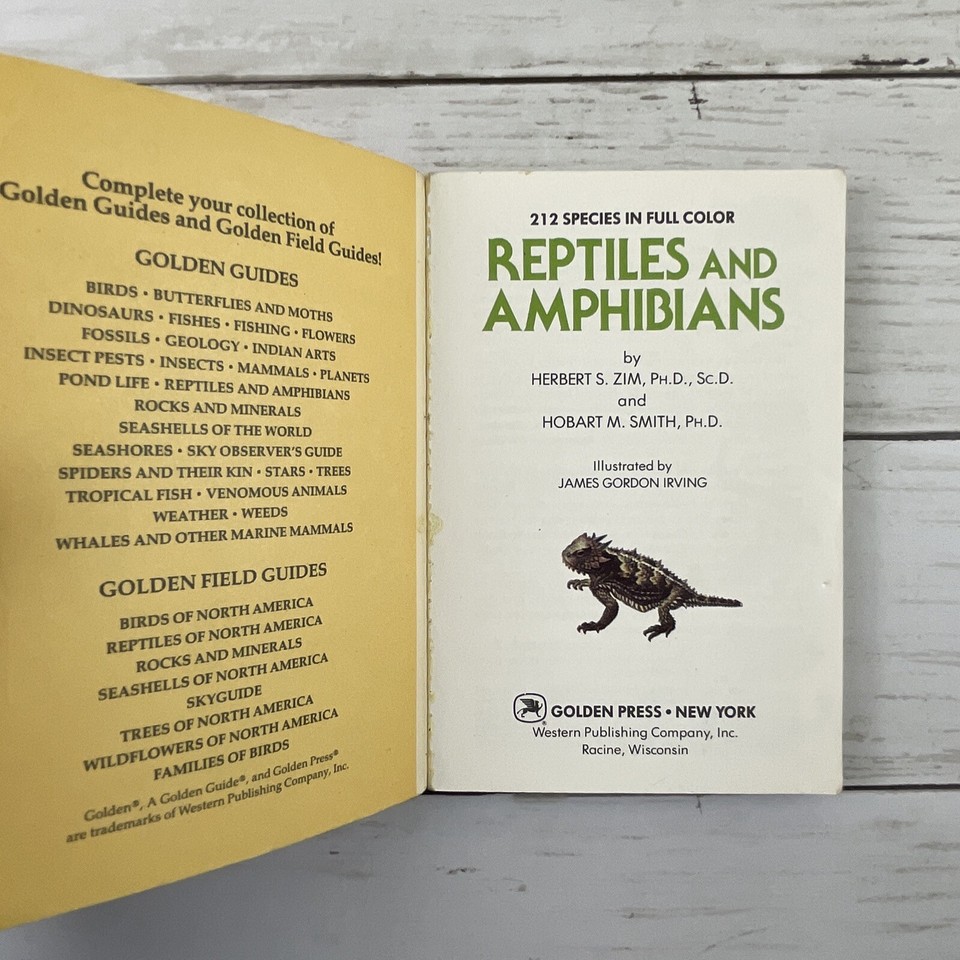 Reptiles & Amphibians Golden Nature Guide Herbert Zim Vintage Field ...