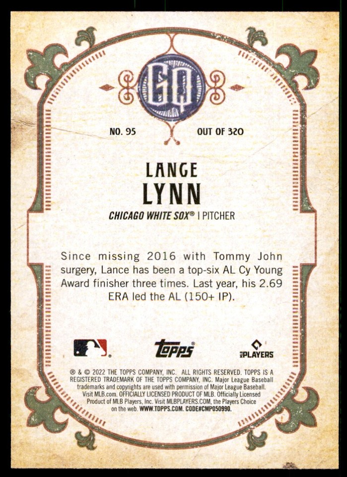 2022 Topps Gypsy Queen #95 Lance Lynn | eBay