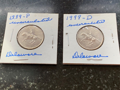 2021-P &D DELAWARE QUARTER 2-COINS Uncirculated First State 1787 | eBay