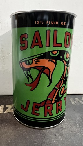 Case of SIX (6) 2015 Sailor Jerry Spiced Rum 13 1/2 oz Green Metal Tin ...