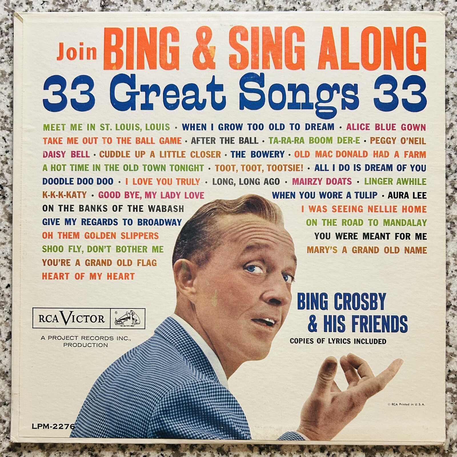 Vintage, Join Bing & Sing Along 33 Great Songs, LPM-2276, 1960, 12” R10 ...