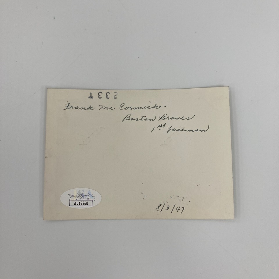 Frank McCormick Signed Original 1946 Snapshot Photo Cincinnati Reds JSA ...