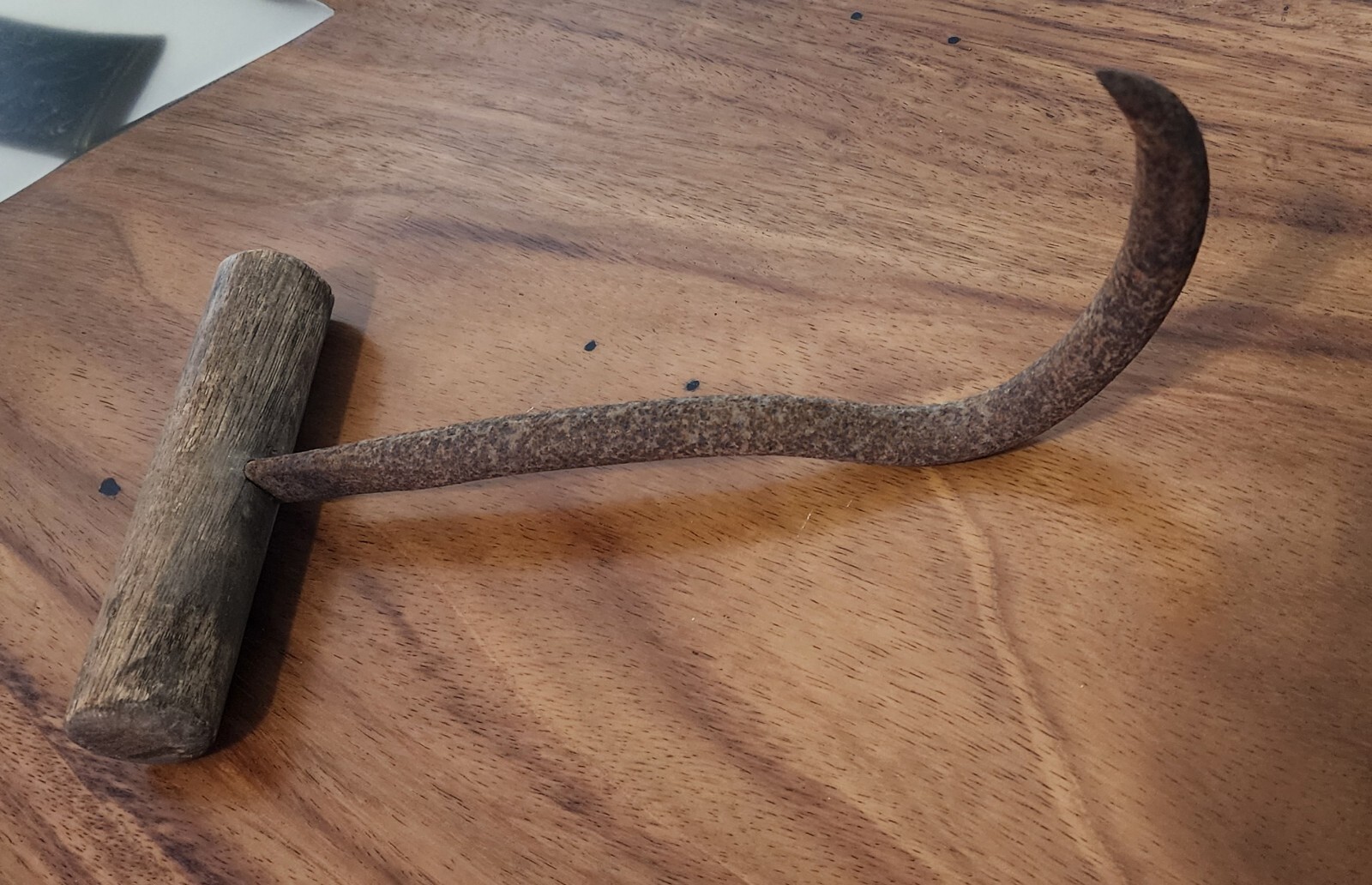 Antique Farm Primitive Hay Hook Hand Tool Iron With Wood Handle | eBay