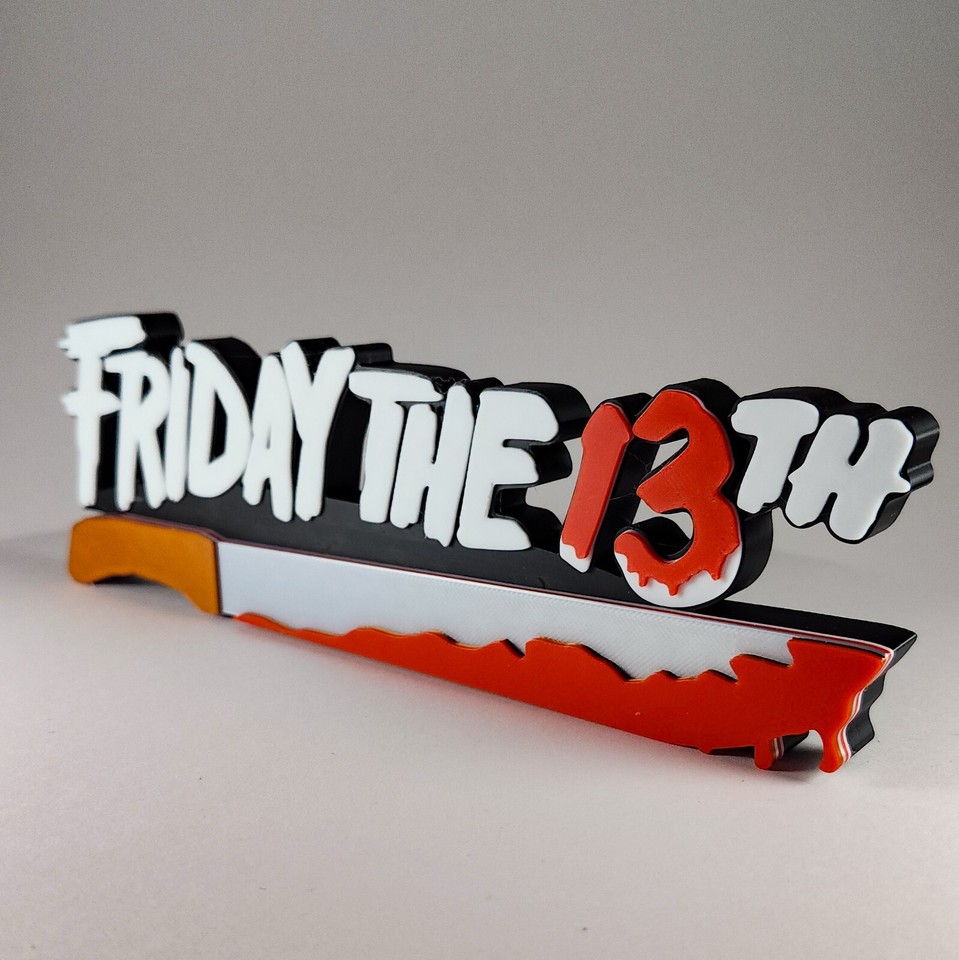 Friday the 13th 3D printed Memorabilia unique movie logo stand display ...