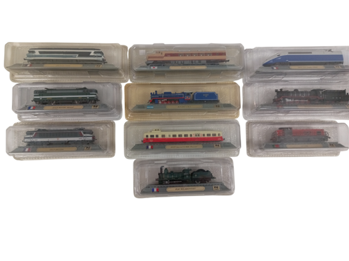 Job Lot Of 10 Model Trains in Display Cases Collectible SNCF BB9300 ...