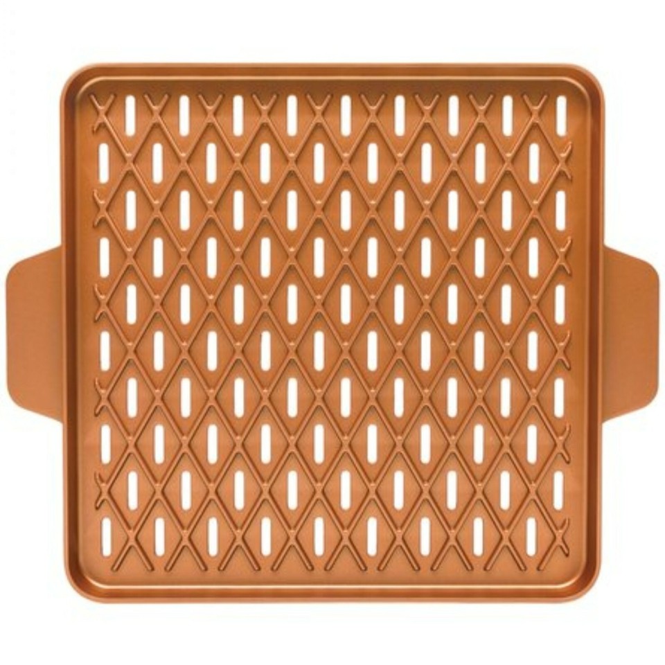 Copper Chef Copper Barbecue Pan Griddle 12" Square X Design Non Stick ...