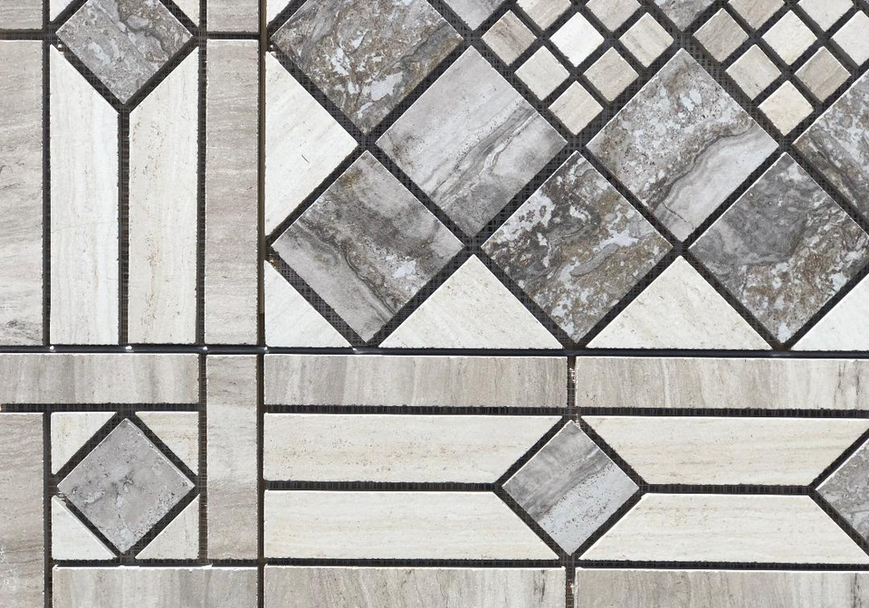 32" x 20 3/4" Tile Medallion Mosaic - Daltile Articulo & Exquisite tile ...
