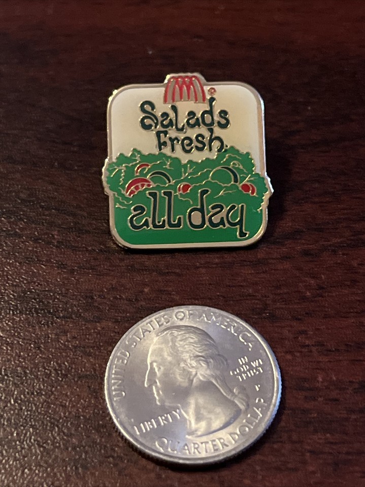 Vintage McDonald's Salads Fresh All Day Employee Lapel Hat Pin | eBay UK