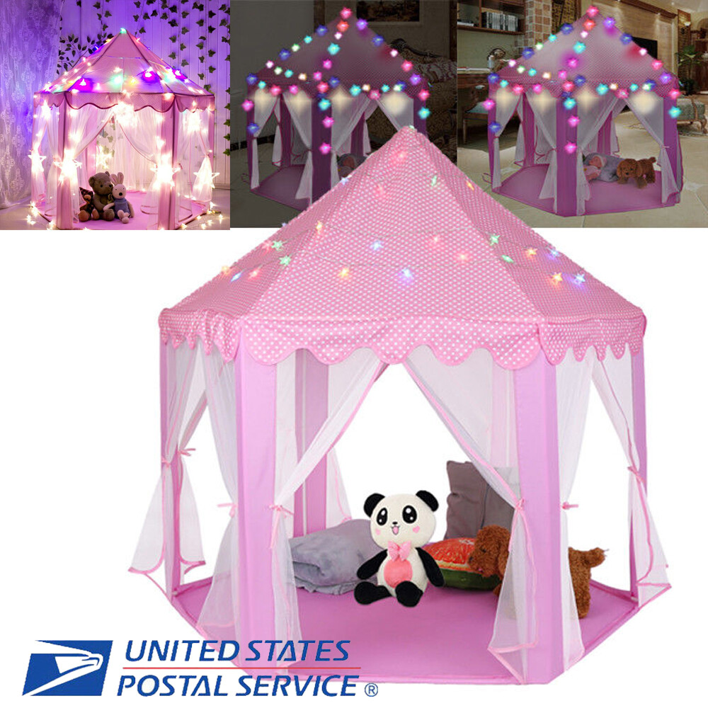 Princess Tent House Castle Girls Kids In/Outdoor Fairy Play Tent + 6M ...