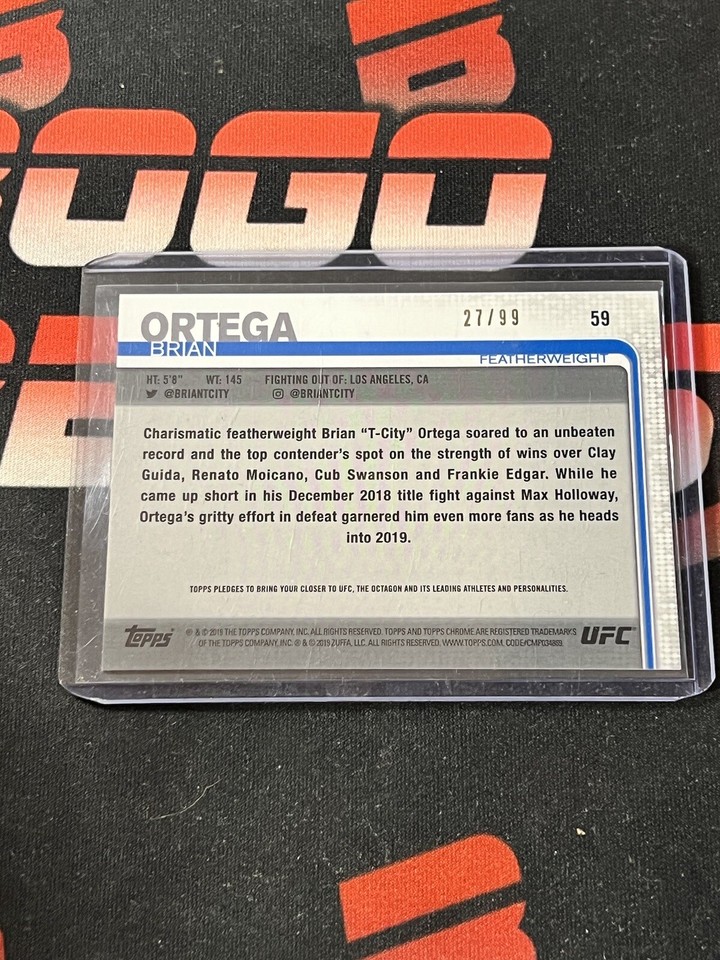 2019 Topps UFC Chrome Brian Ortega Green Refractor /99 MMA Card | eBay