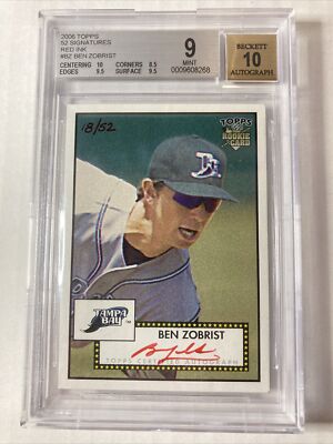 2006 Topps '52 Signatures Ben Zobrist #52S-BZ Rookie Auto RED INK 18/52 ...