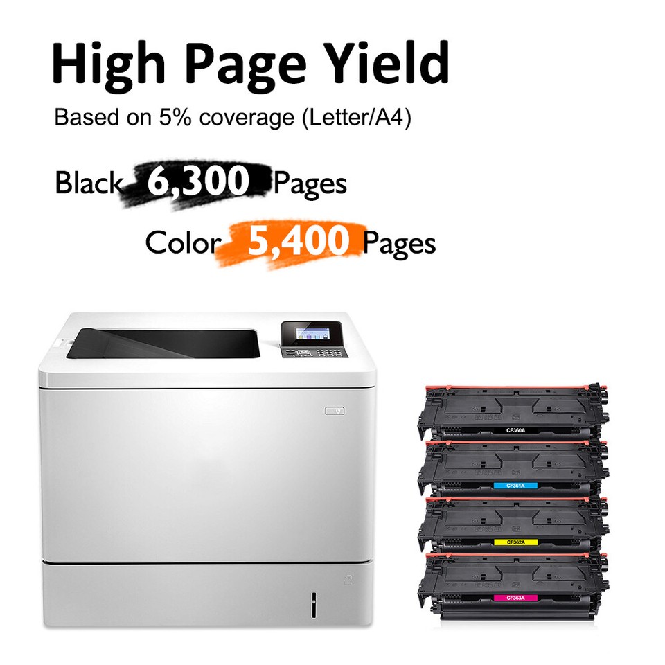 4P For HP LaserJet M552dn M553dn M553x MFP M577dn Color Toner CF360A ...