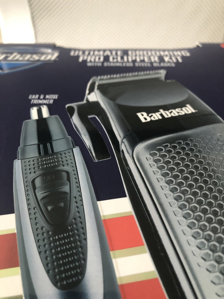 Barbasol Ultimate Grooming Pro Clipper Kit Stainless Steel Blades/ Nose ...
