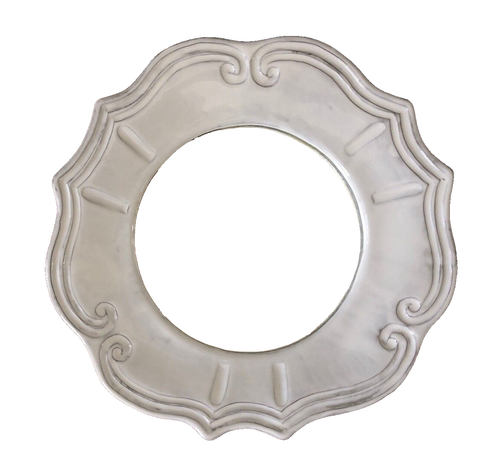 VIETRI Baroque Accent Mirror Small White Gray Ornate Ceramic? Italian ...