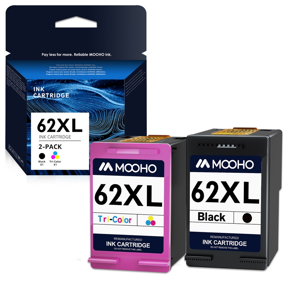 62 XL ink cartridges for HP 62 62XL OfficeJet 5740 7645 8045 Envy 5660 ...