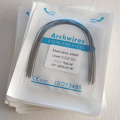 16 Sizes 10X Dental Orthodontic Arch Wire Stainless Steel Rectangular ...