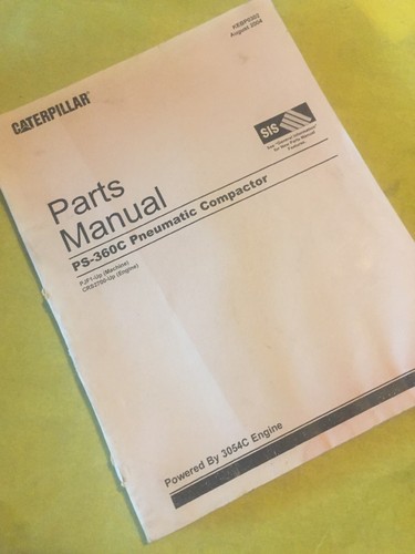 CAT Caterpillar PS360C Pneumatic Compactor Parts Manual S/N PJF1-Up ...