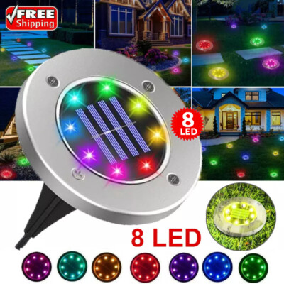 LED Solar Power Color Change Ground Light Floor Decking Outdoor Garden ...