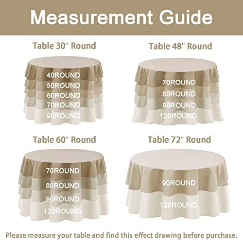 Round Linen Tablecloth 30 Inch Waterproof Stain Resistant Spillproof ...