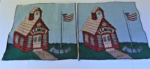 ORDER OF EASTERN STAR SCHOOL HOUSE TAPESTRY FABRIC, 2 PS. SIZE 17 BY 17 ...