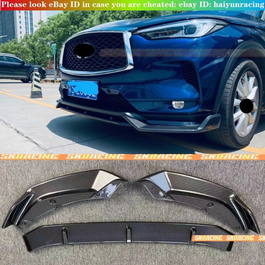ABS Carbon Fiber Look Front Bumper Lip Spoiler Bodykit Fits Infiniti ...