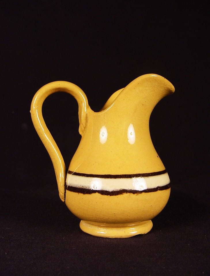 EXTREMELY RARE 1800s MINIATURE BLACK & WHITE BAND PITCHER AND BOWL ...