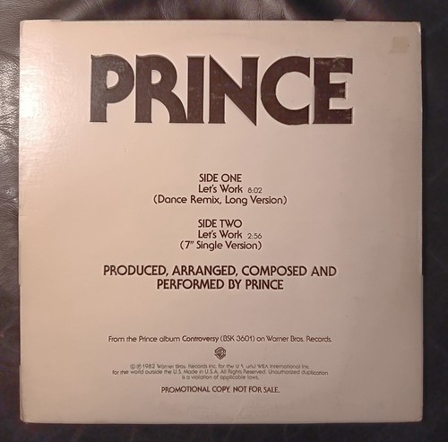 PRINCE LET'S WORK 12 INCH 1982 | eBay